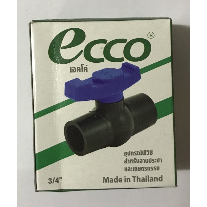 PVC BALL VALVE 3/4” Non Thread(ECCO BRAND) MADE IN THAILAND | Shopee ...