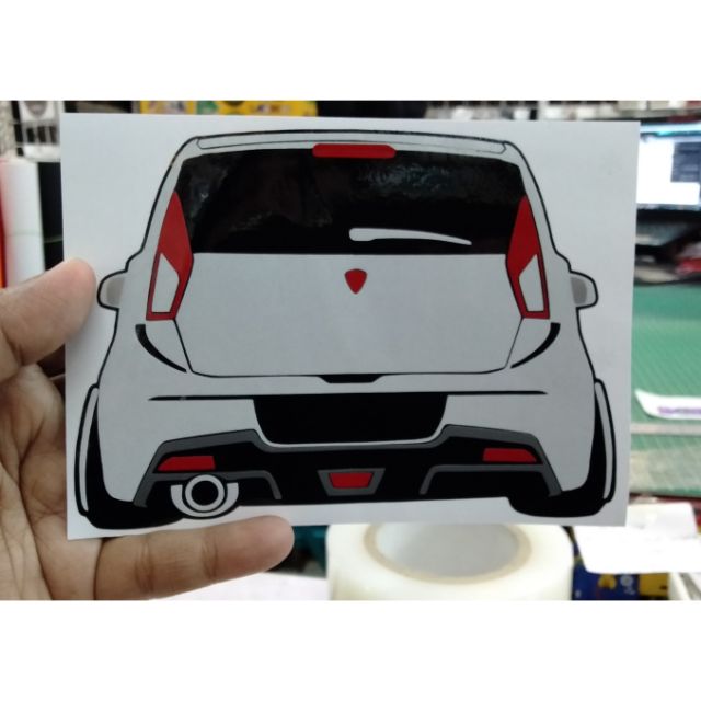 STIKER KERETA IRIZ PUTIH. BOLEH LETAK NO PLATE | Shopee Malaysia