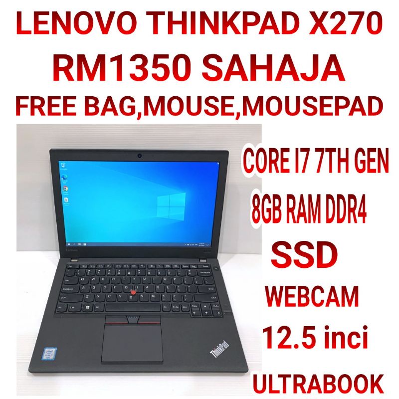 LAPTOP LENOVO THINKPAD ULTRABOOK X270 I7 7TH GEN,8GB RAM ,SSD GRADE A ...