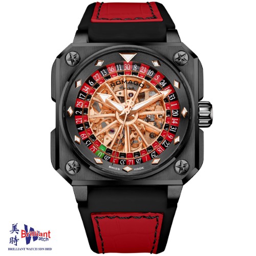ROMAGO ROULETTE MASTER SKELETON AUTOMATIC Gents Watch RM085-0557PL-BKBK ...