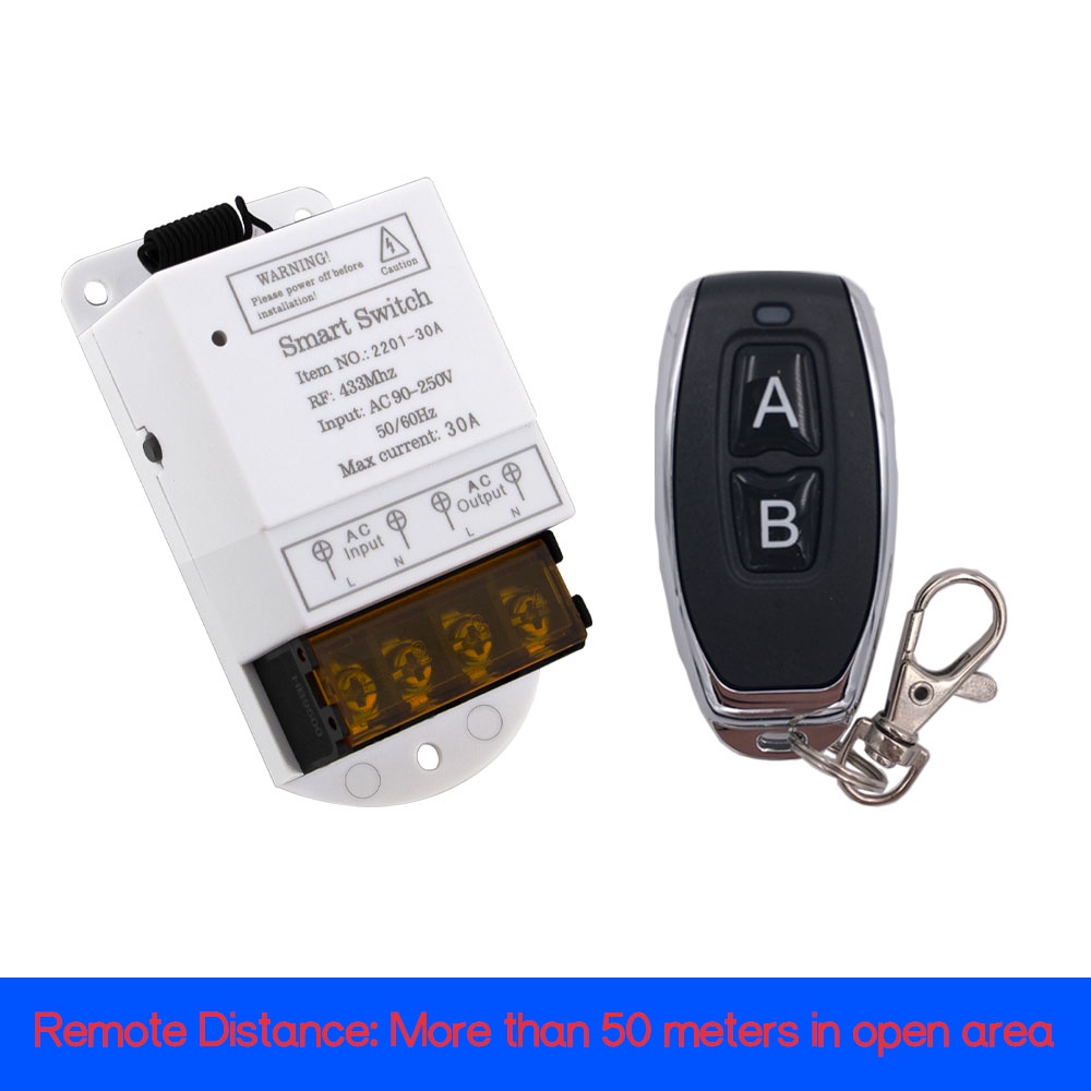 Universal Remote Control Switch 433mhz Rf 30A High Power Relay Receiver ...