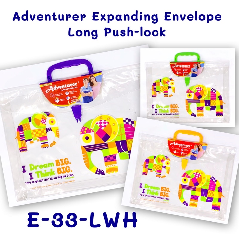 Adventurer Expanding plastic Envelope Long with Handle E-33-LWH ...