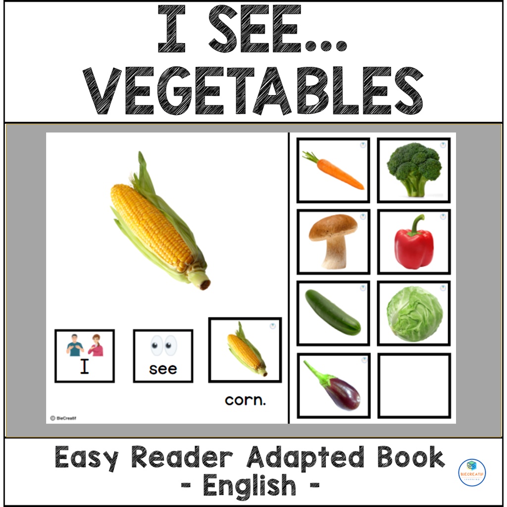 Vegetables I SEE Adapted Interactive Book | Easy Reader | Special ...