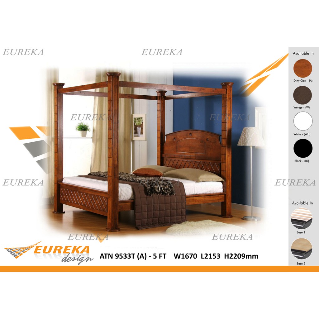 EUREKA 33T Queen/King Bed Frame / Katil Kayu Wood (Deliver ...