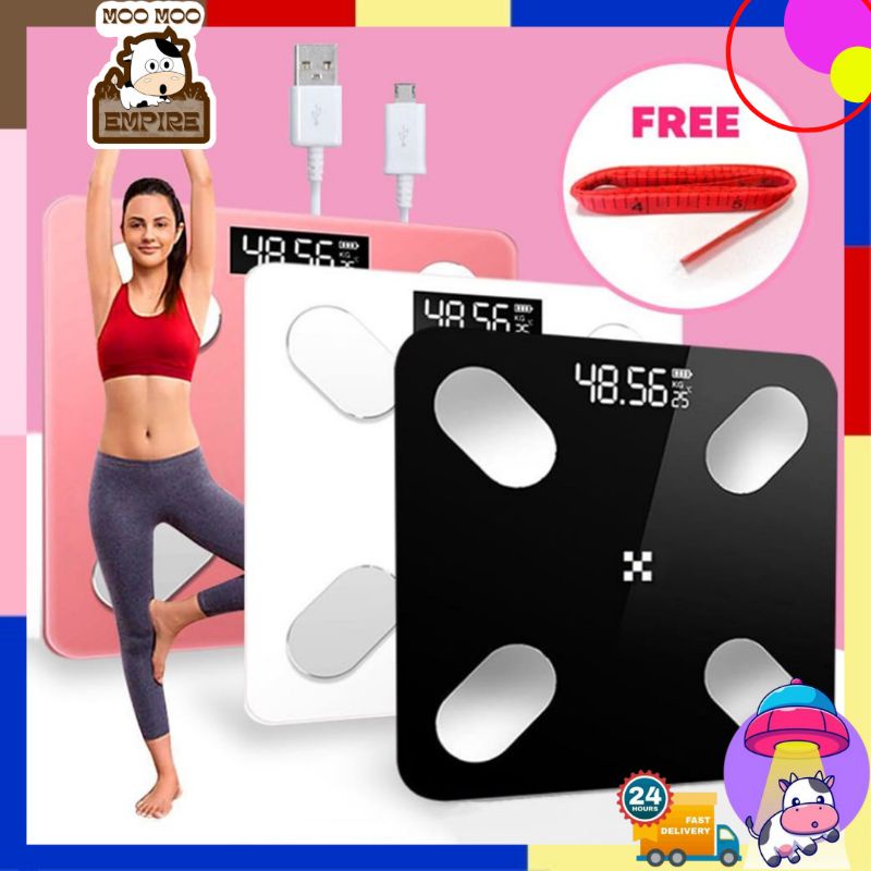 〖𝗨𝗡𝗟𝗜𝗠𝗜𝗧𝗘𝗗 - 𝗨𝗦𝗘𝗥𝗦〗Rechargeable LED Smart Bluetooth Scale Weight Body ...