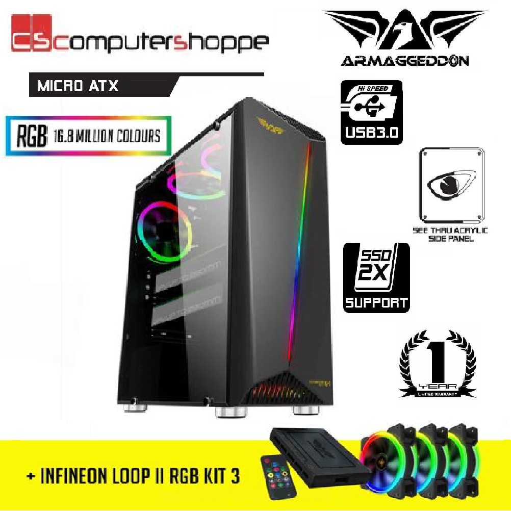 Armaggeddon Kagami K1 RGB Chassis + Infineon Loop RGB Kit 3 | Shopee ...