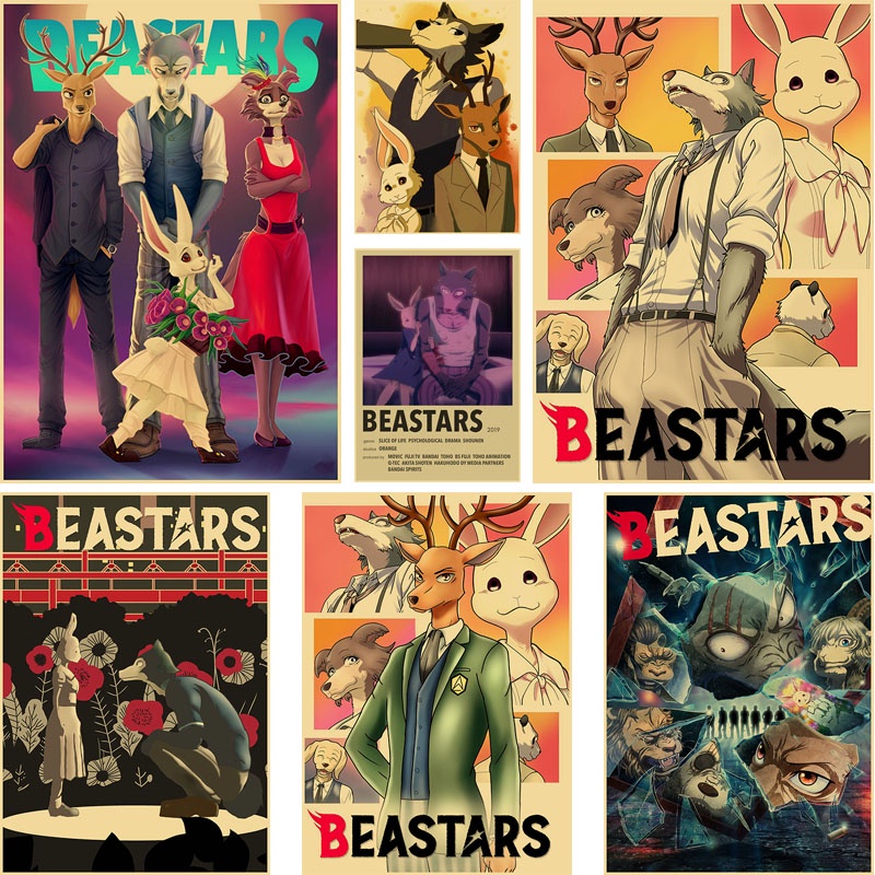 Japanese Anime Beastars Poster Decor Retro Kraft Paper Comic Prints Art ...