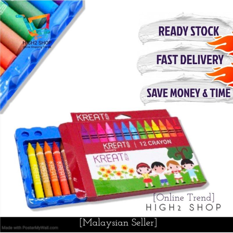 🔥Ready Stock🔥Set Pansel Color Crayon / Kreati Crayons Colored Oil ...