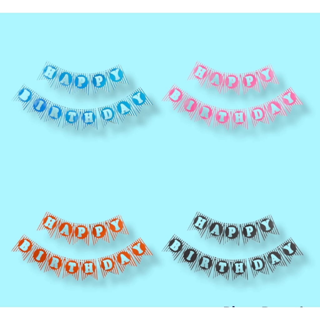 Happy birthday line motif Banner | Shopee Malaysia