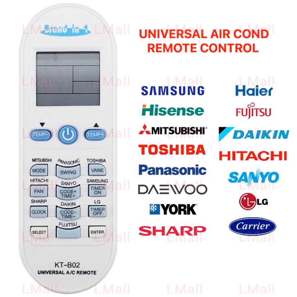 SEMENYIH UNIVERSAL AC AIR CONDITIONER REMOTE KT-B02 MULTI REMOTE ...