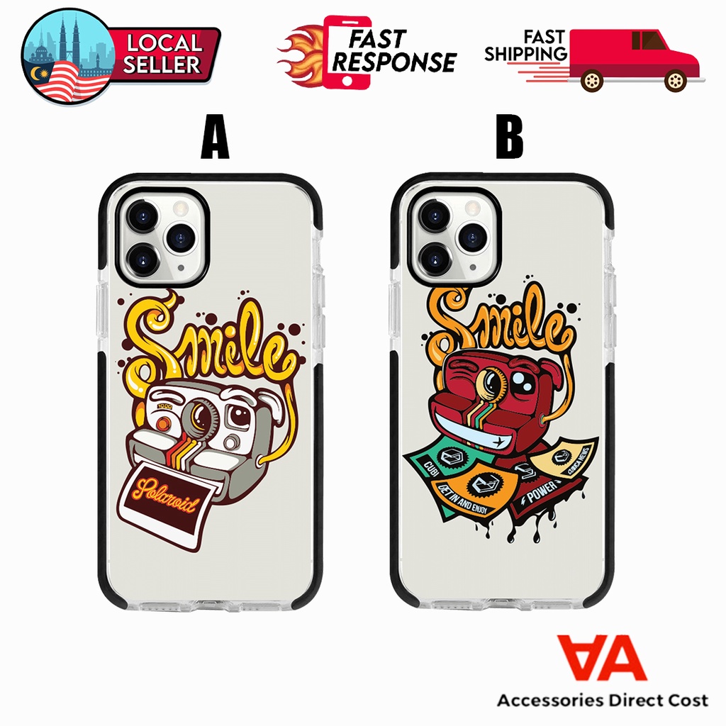SMILEY POLAROID CAM (BLACK BORDER) CASE DESIGNATED BUMPER CASE CASING ...