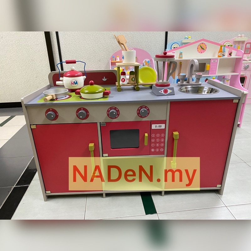 SET H Dapur Mainan Kanak-kanak Wooden Kitchen Playset Kids Pretend Play ...