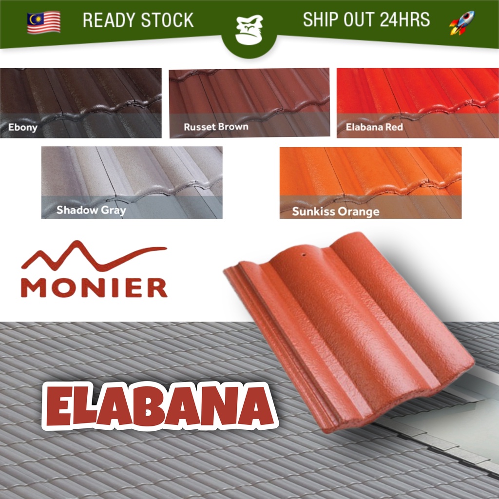 [1 PC] BMI MONIER Elabana Tropical Roof Tile Elabana Red Sunkiss Orange ...