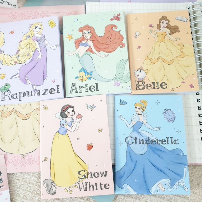 Disney Princess Pocket Notebook 5pcs Little Snow White The Mermaid ...
