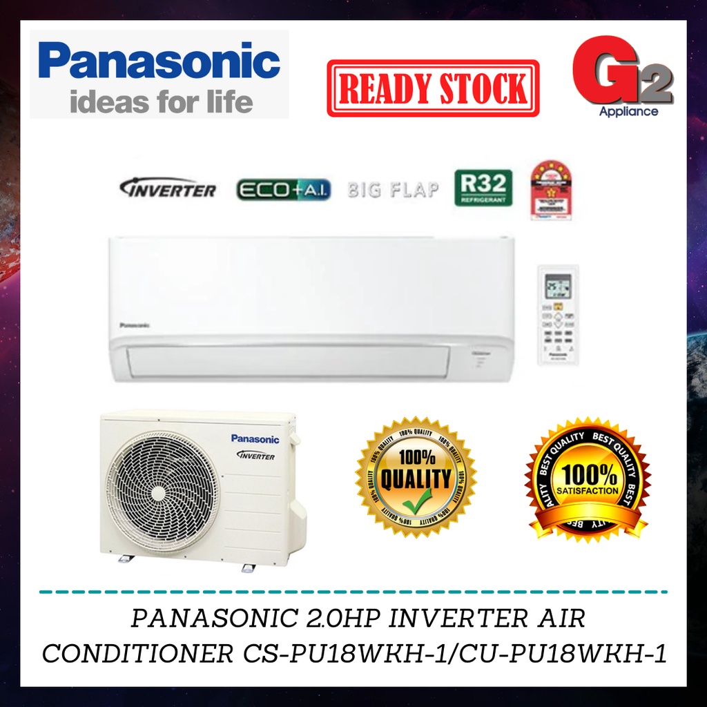Panasonic 2.0HP Inverter R32 Air Conditioner CS-PU18WKH - PANASONIC ...