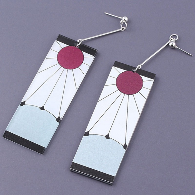 Anime Cosplay Demon Slayer Dangle Earrings Cosplay Prop Kimetsu No ...