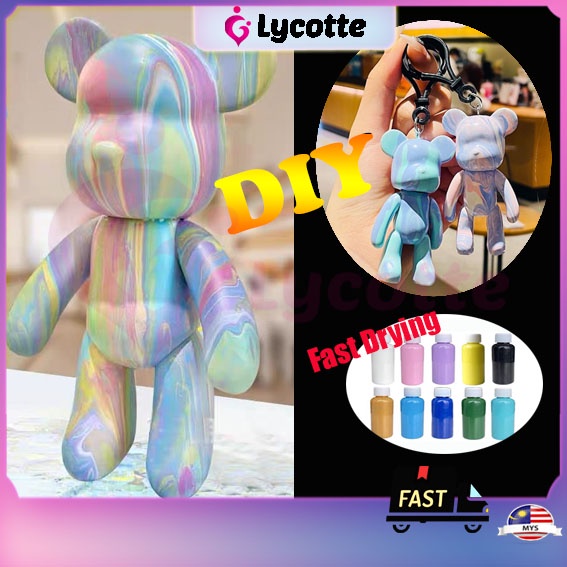 8cm 23cm 33cm DIY Fluid Bear Bearbrick Keychain Bear Handmade DIY ...