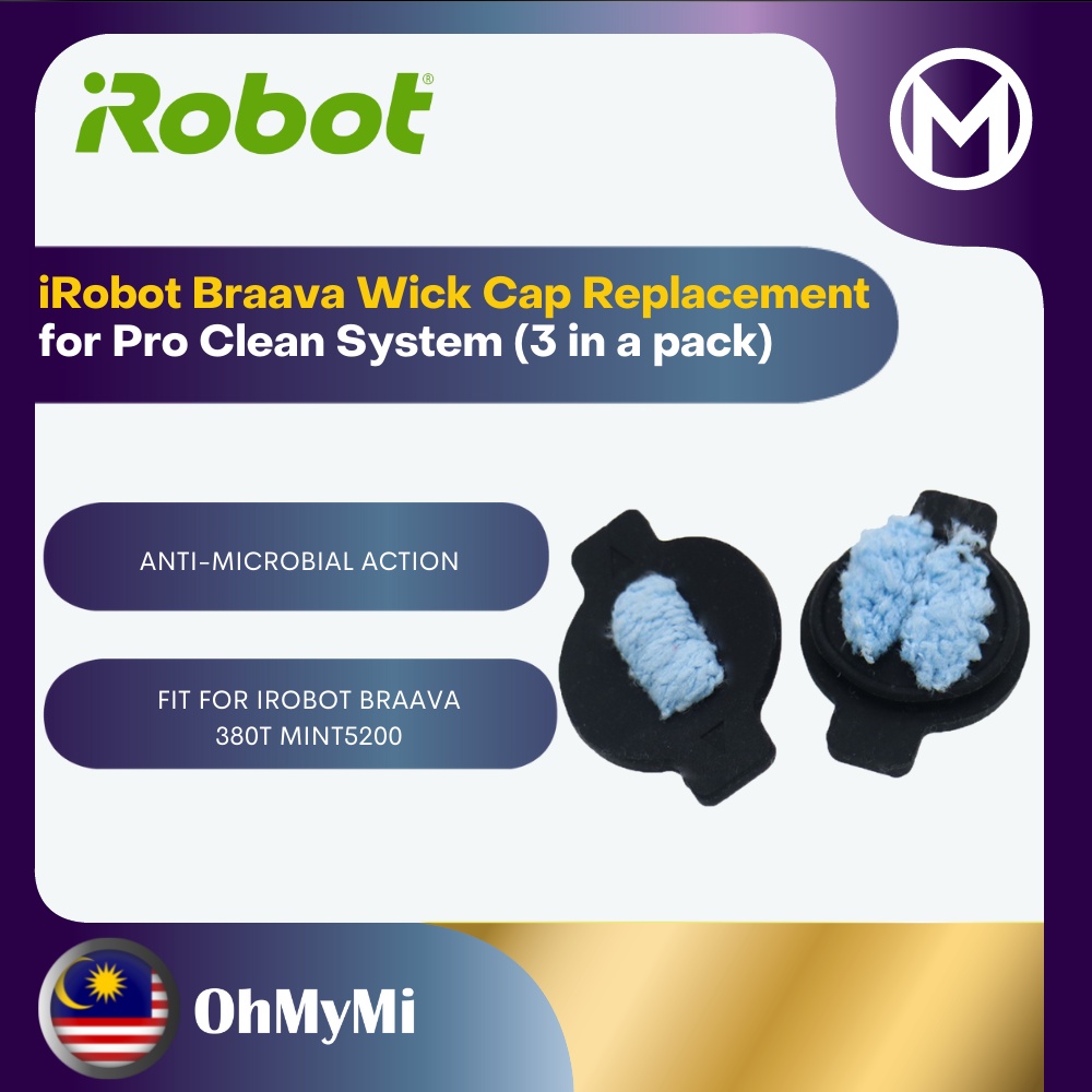 iRobot Braava Wick Cap Replacement for Pro Clean System (3 in a pack ...