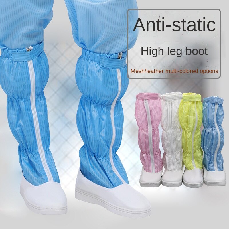 Anti-static High Tube Dust-free Shoes Anti-static Stripe Pvc Bottom ...