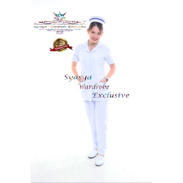 READY STOK UNIFORM NURSE & PPK EPAULET LENGAN PENDEK BY SYASYA WARDROBE ...