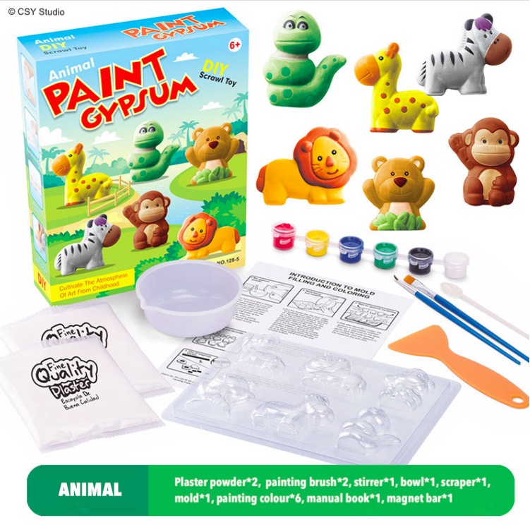3D Painting Plaster DIY Kit Paint Gypsum Colouring for kids Painting ...