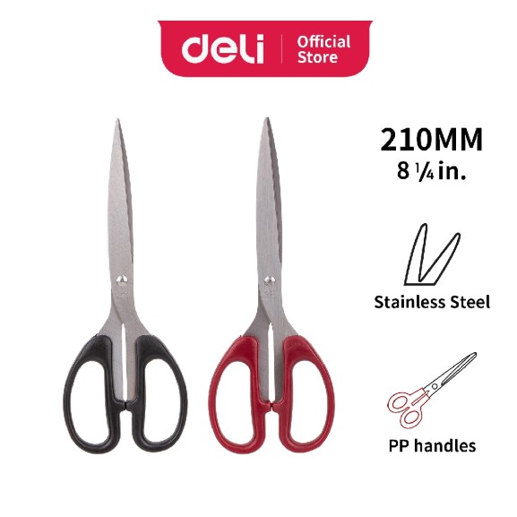 Deli Scissors Big School Scissors E6010 Sharp Polished Blade (210mm ...