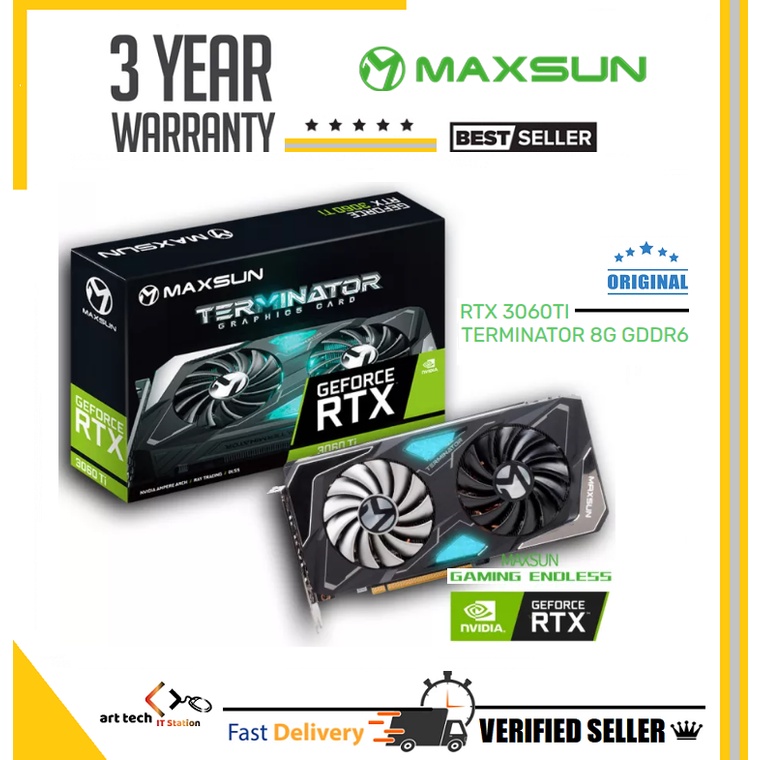 MAXSUN GEFORCE RTX 3060TI TERMINATOR 8G GDDR6 | Shopee Malaysia