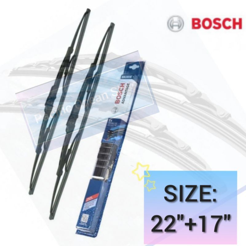 BOSCH FRONT WIPER BLADE SET ADVANTAGE (22"+17") BLM FL FLX SAGA VVT NEW ...