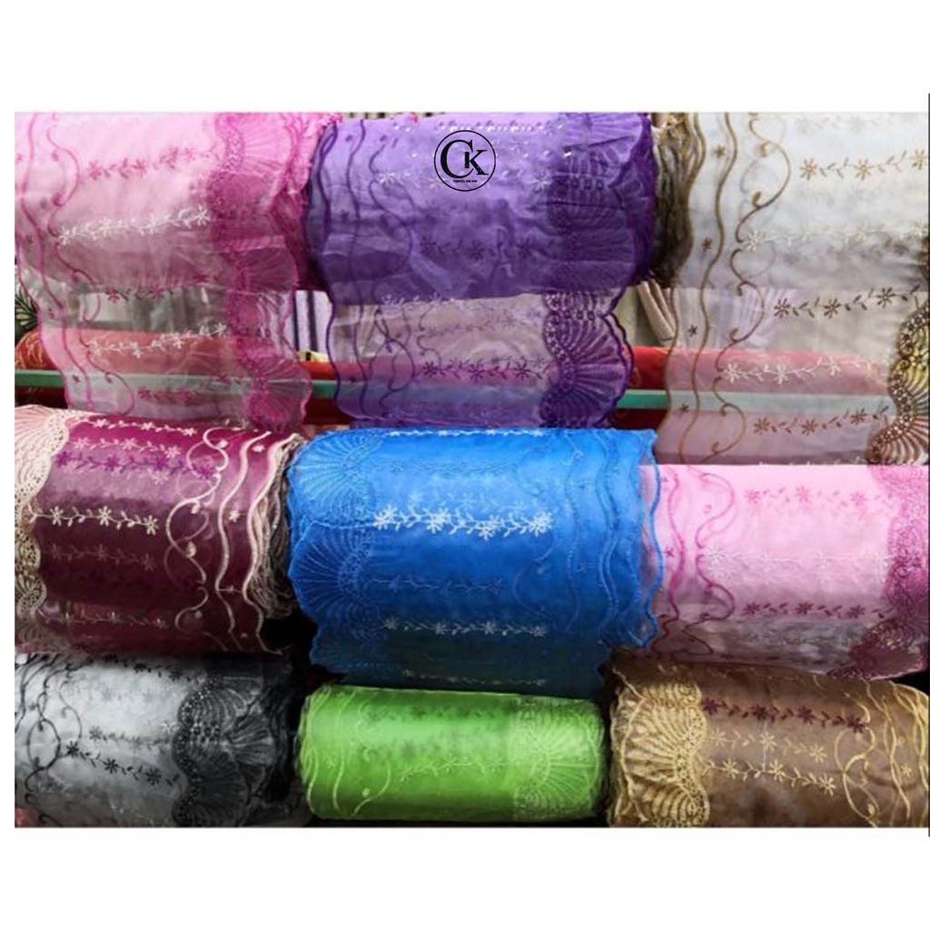 ANAK LANGSIR🌟PORMOSI🔥 LACE SULAM ORGANZA 17INCI( FABRIC BORDER FOR ...