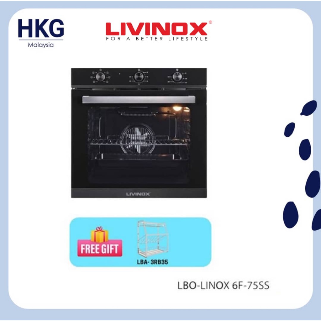 (LIVINOX) Built-In Oven LBO-LINOX 6F-75SS ( 75L Capacity ) + Free Gift ...