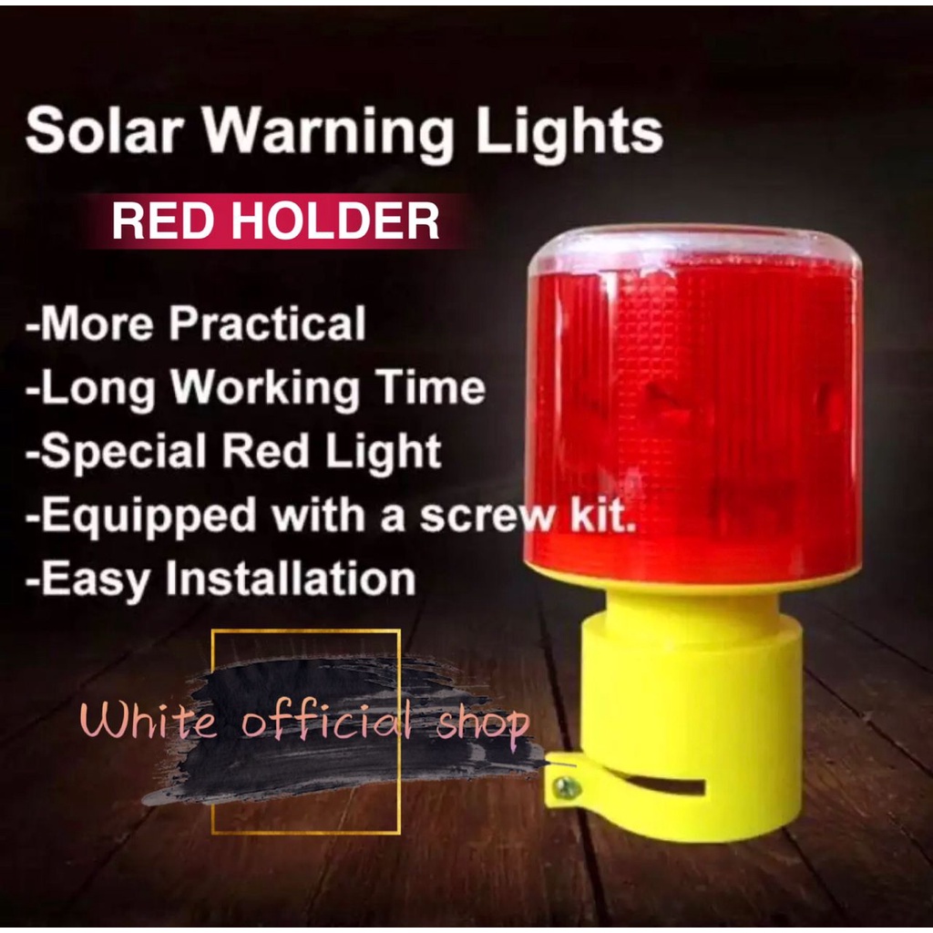 👉READY STOCK👉🇲🇾 SOLAR Powered Flashing LED Warning Light Boat Car ...