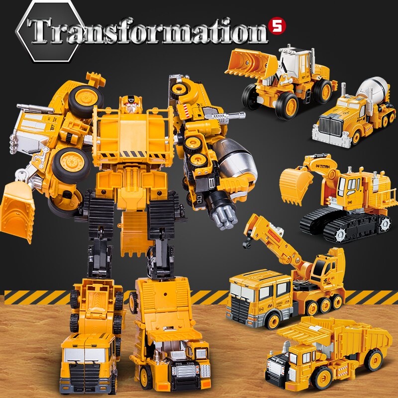 5 in 1 Robot Transformer Kids Toys Construction Toy Mainan Budak ...