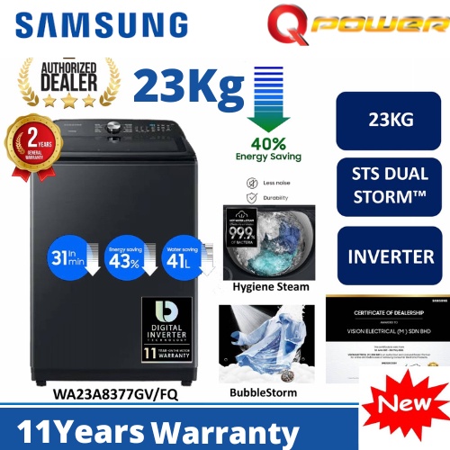 Samsung Washing Machine (23KG) WiFi Connectivity Bubble Storm™ Top Load ...