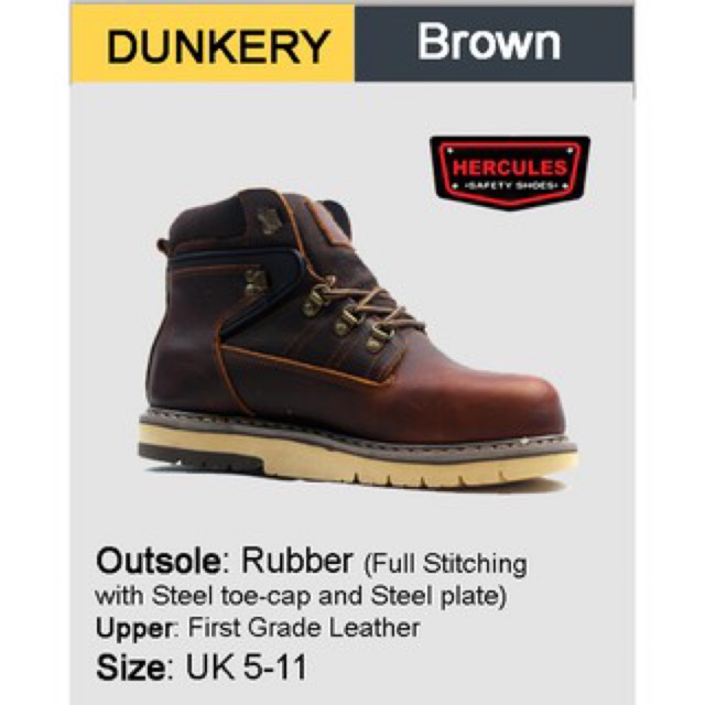 Safety Shoes Hercules R611 Mid Cut DUNKERY Kasut Keselamatan | Shopee Malaysia