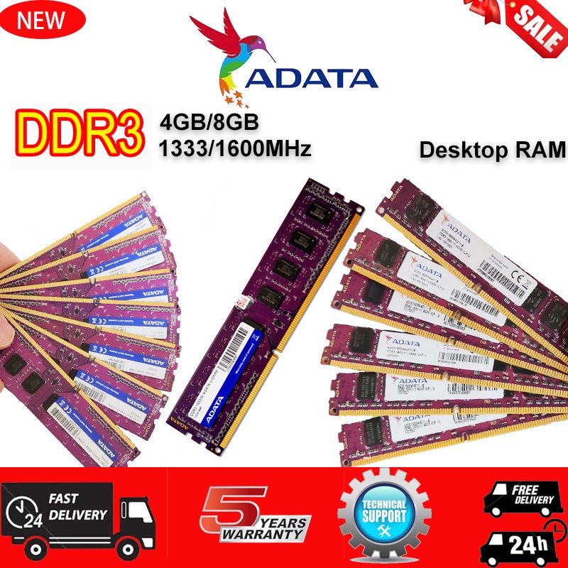 Adata DDR3 DDR3L RAM 2GB 4GB 8GB 1333/1600MHz DIMM Desktop Memory PC3 ...