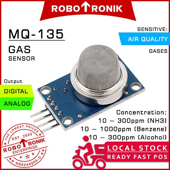Gas Sensor Module - MQ2 MQ3 MQ4 MQ5 MQ5 MQ6 MQ7 MQ8 MQ9 MQ135 MQ 2 3 4 5 6 7 8 9 135 - Arduino ...