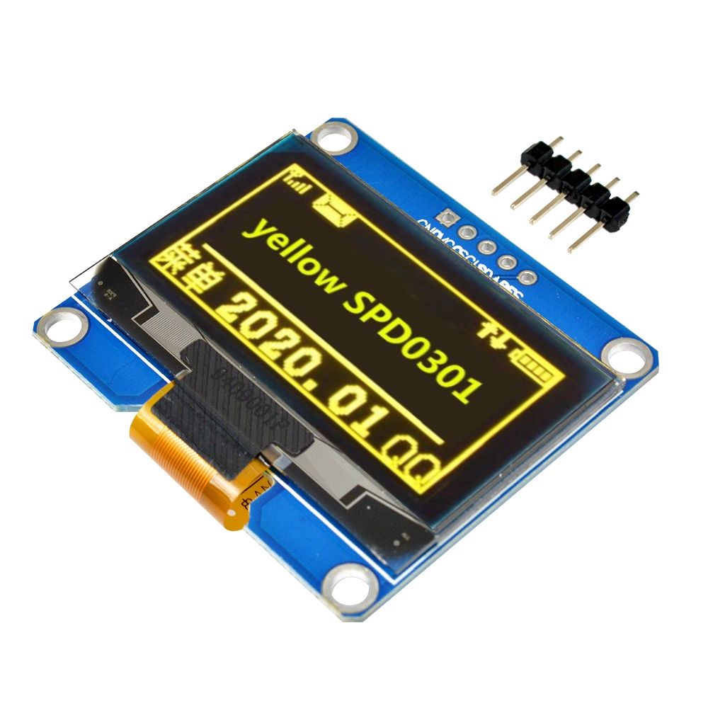 for arduino I2C IPS 1.54inch 5P Yellow/Blue/White OLED Display Module SSD1309 128 x 64 ...