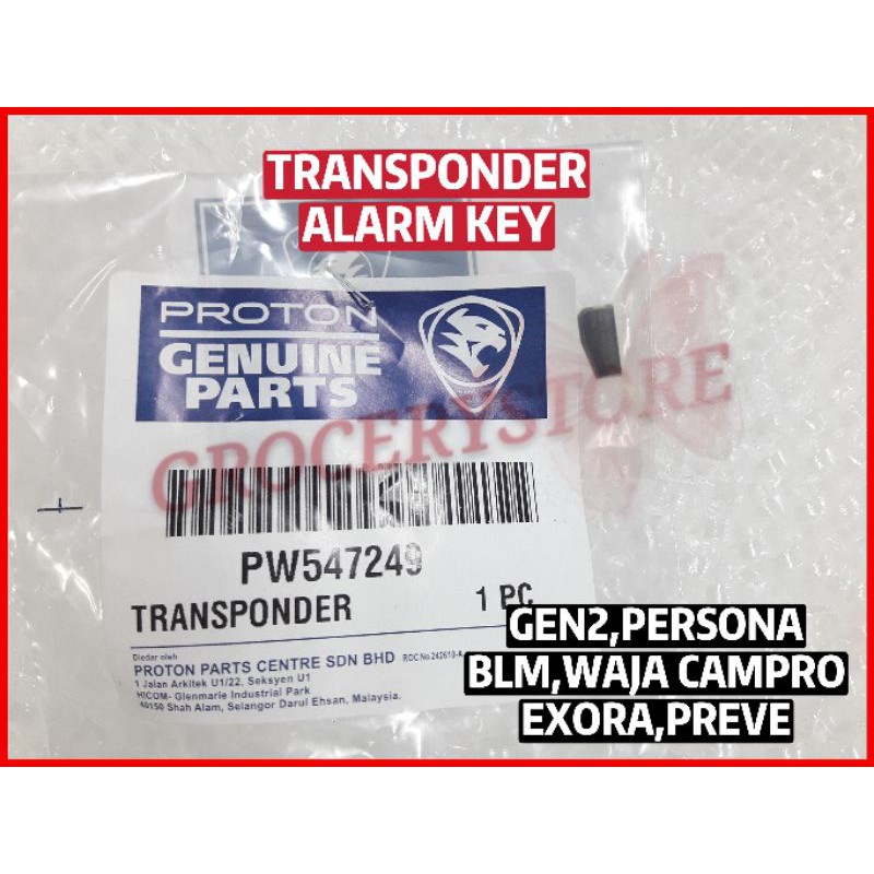 Alarm Key Transponder ORIGINAL Proton Gen2 Persona Waja Campro Exora ...