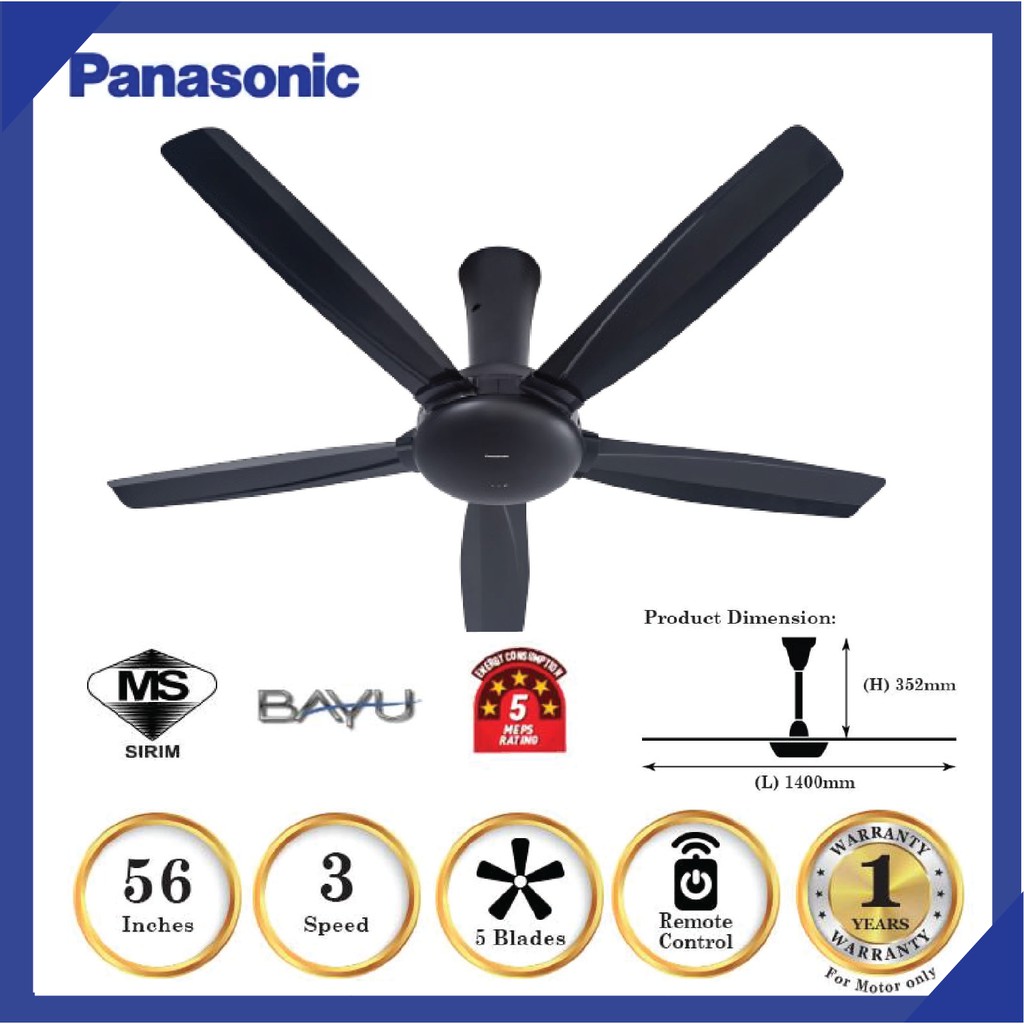 PANASONIC Bayu 5 5-Blade/Bayu 4 4-Blade 1400mm (56 inch) Ceiling Fan F ...