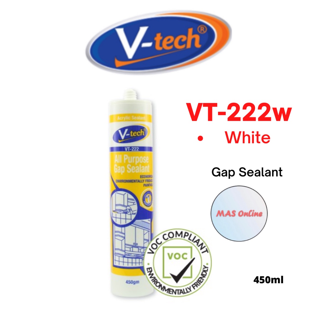Vtech VT222 V-Tech VT-222W All PURPOSE GAP SEALANT 222 White 450gram ...