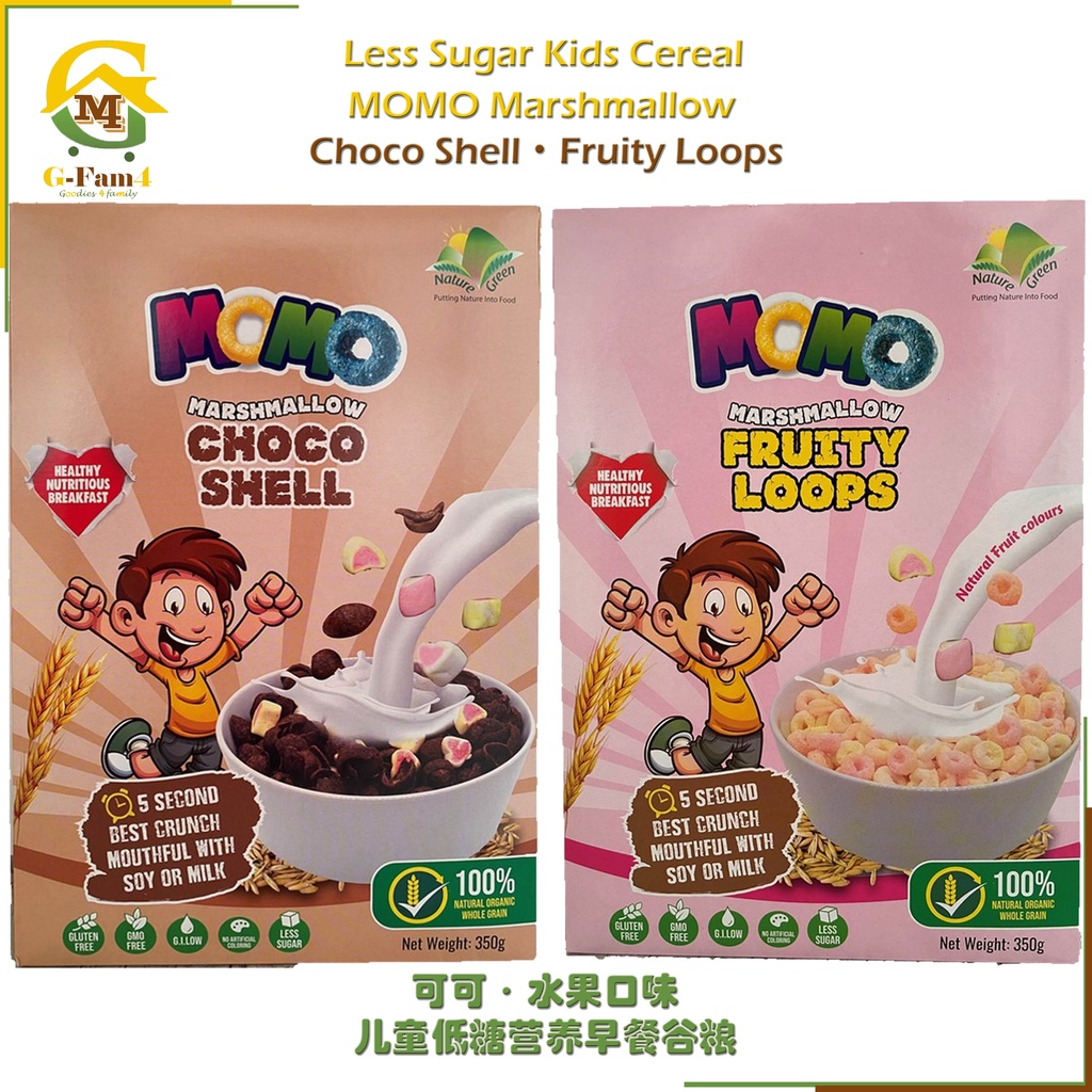 Momo Cocoa Crunch Fruit Loop Choco Shell 350g Marshmallow Less Sugar ...
