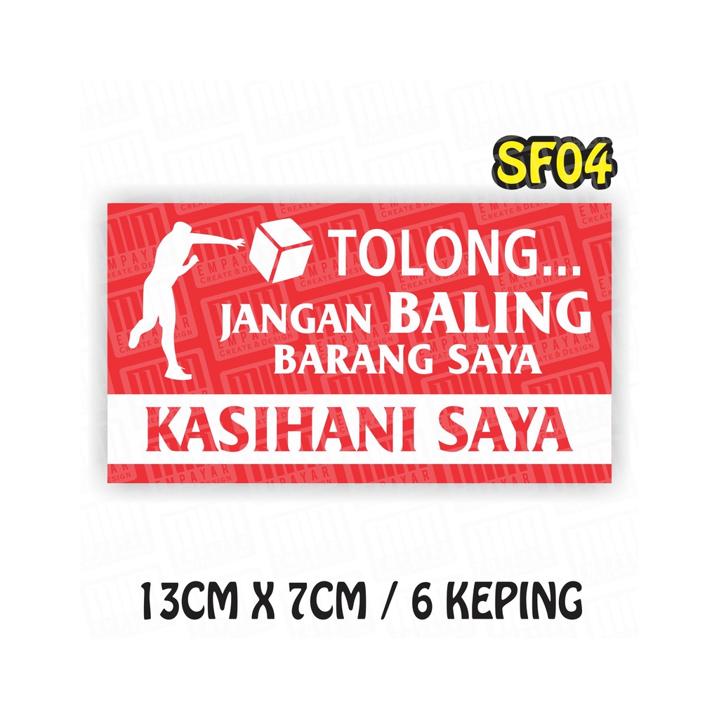 Sticker Fragile / Sticker Ikan Hidup / Sticker Pokok Hidup / Stiker ...