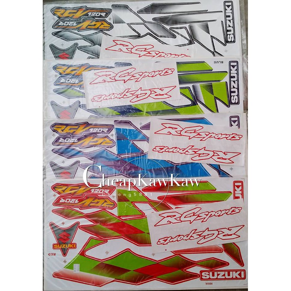 SUZUKI RGV 120 ( 4 ) Body Stripe Sticker - Black / Blue / Purple / Red ...