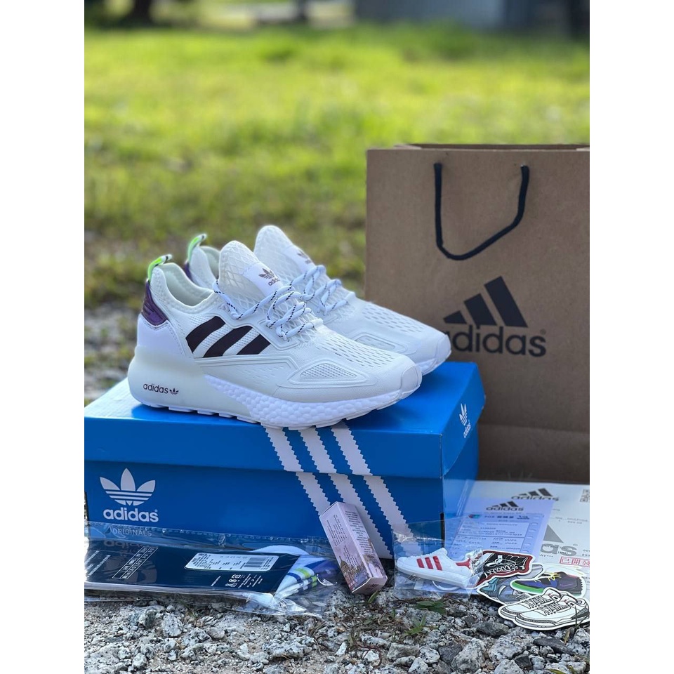 Adidas Zx Boost White | Shopee Malaysia