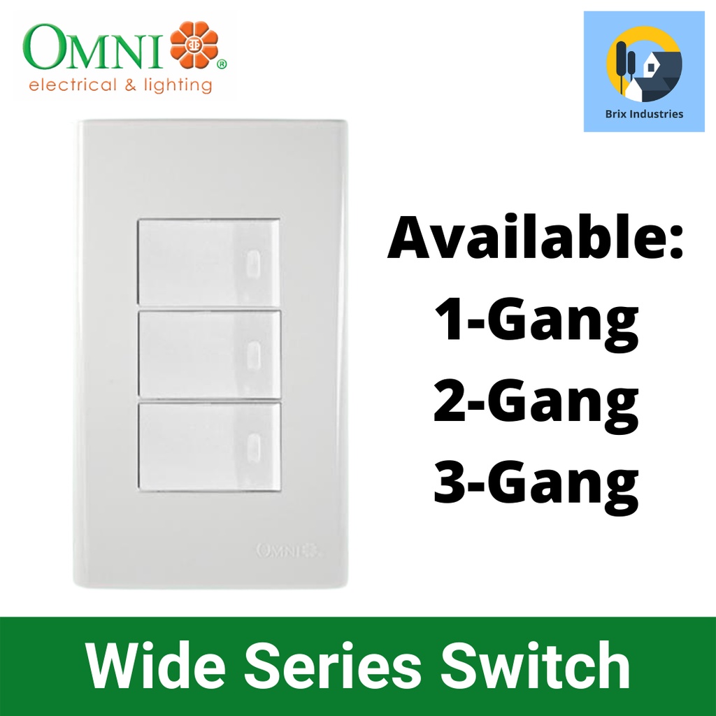 Omni 1-Way Switch in White Plate Set 1 2 or 3 Gang Wide Series WP0-S13 WP2-S13 WP3-S13 | Shopee ...
