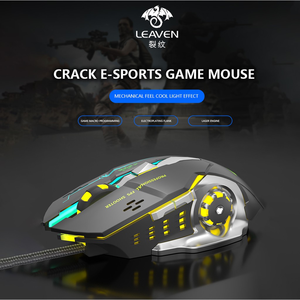 🔥READY STOCK🔥 LEAVEN X-6 RGB 6D Gaming Mouse with Marco Keys ...