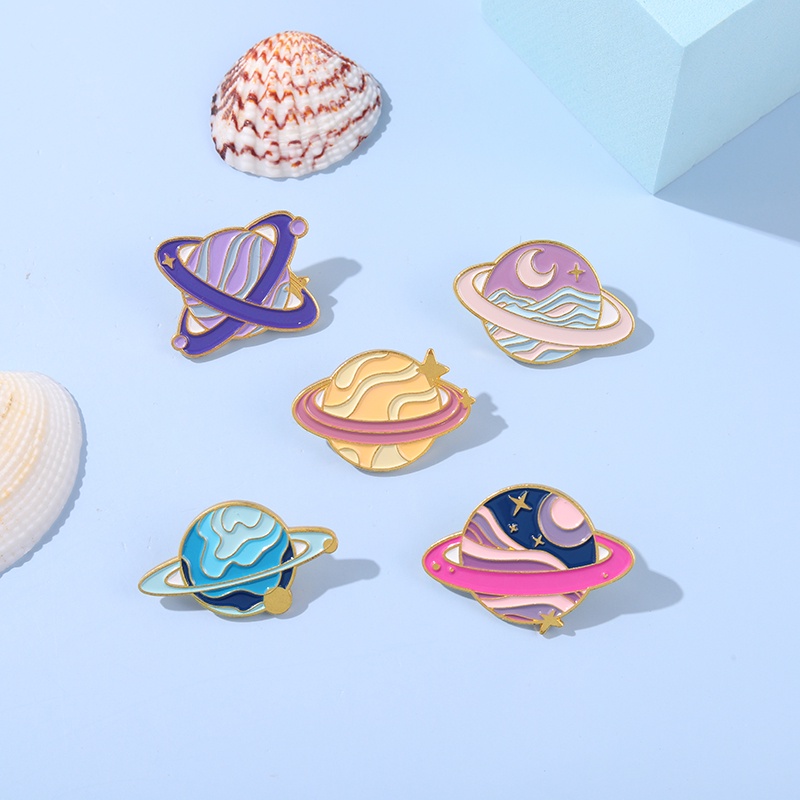 Universe Planet Enamel Pins Star Moon Planet Cosmic Brooch Outer Space ...