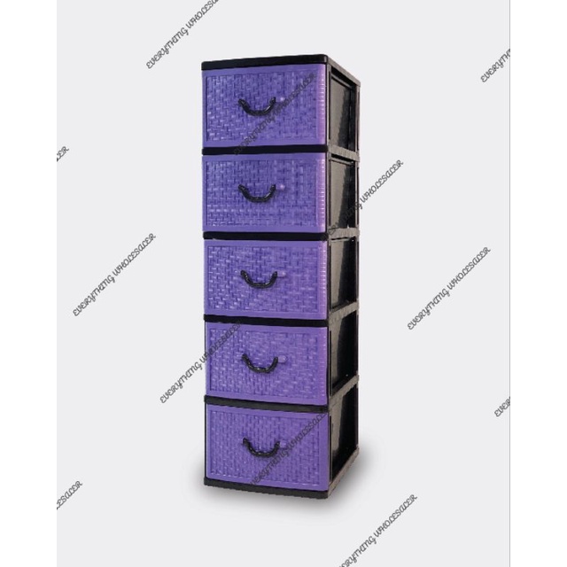 DRAWER 5 TIER DRAWER ERA(5014-5) DOLPHIN ( 292/L5 ) BETTERWARE /Storage Cabinet / Plastic ...