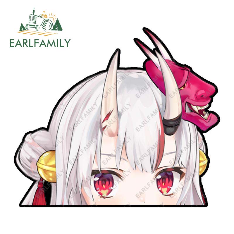 EARLFAMILY 13cm x 11.4cm Hololive Nakiri Ayame Peeking Vinyl Car ...