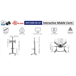 NB North Bayou AVA1500-60-1P AVF1500 Aluminum 32-70 inch Height ...
